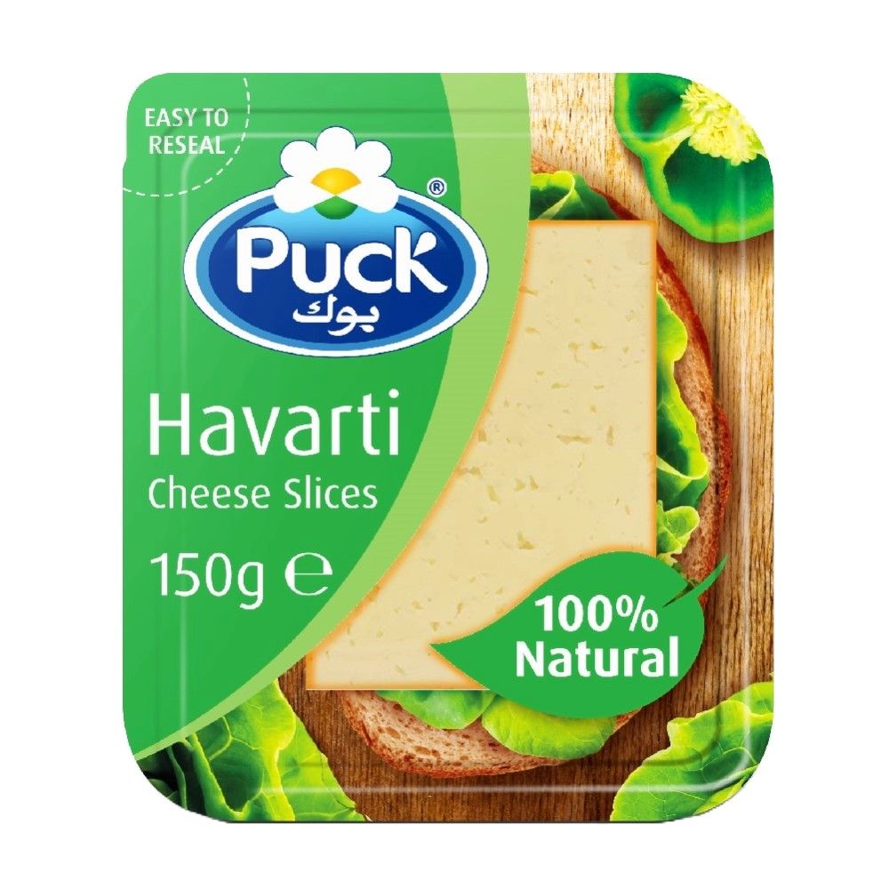 Buy Puck Havarti Natural Cheese Slices, 150g Online in Oman | Talabat Oman