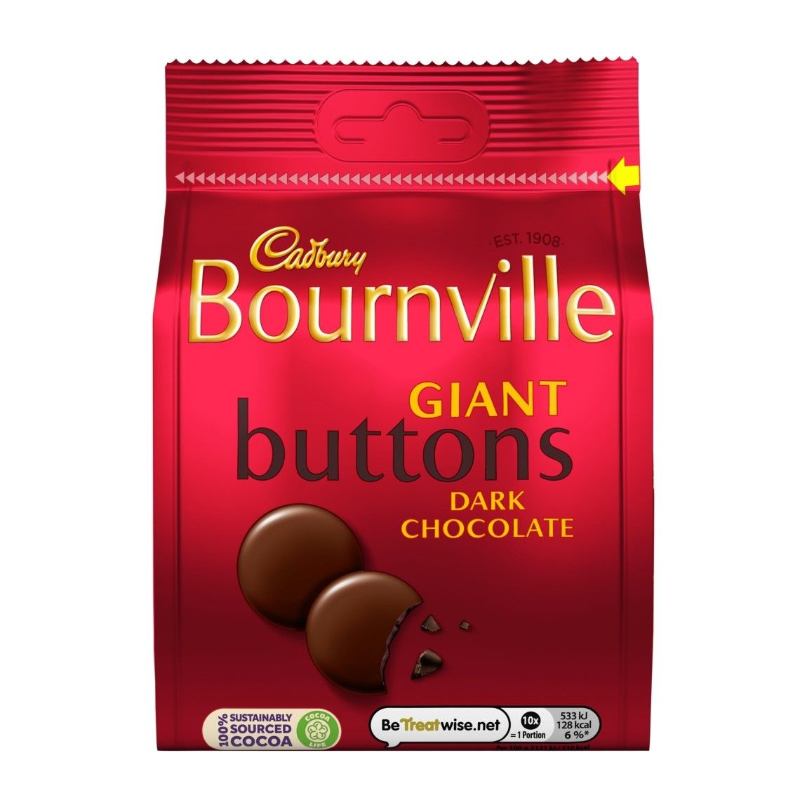 Buy Cadbury Bournville Dark Chocolate Giant Buttons Bag, 110g Online in ...