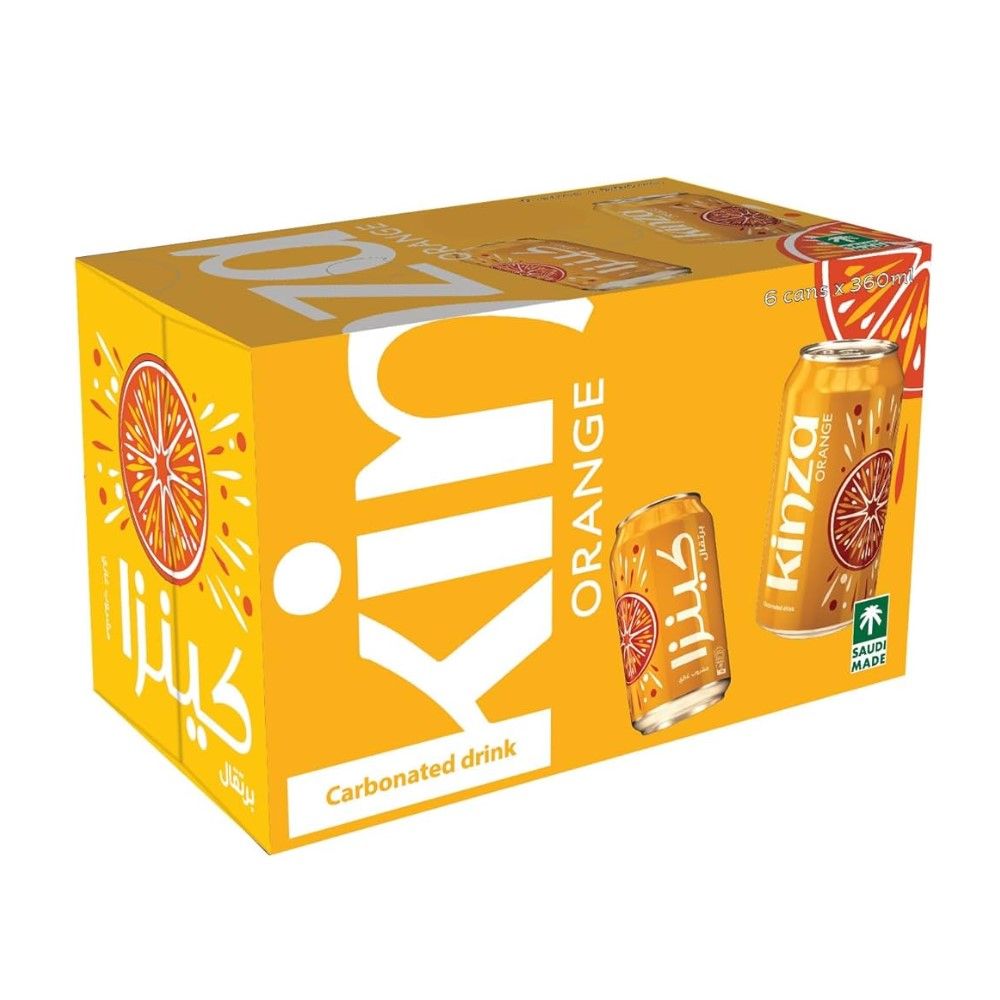 Buy Kinza Orange Carbonated Drink Can, 6x360ml Online in Bahrain ...