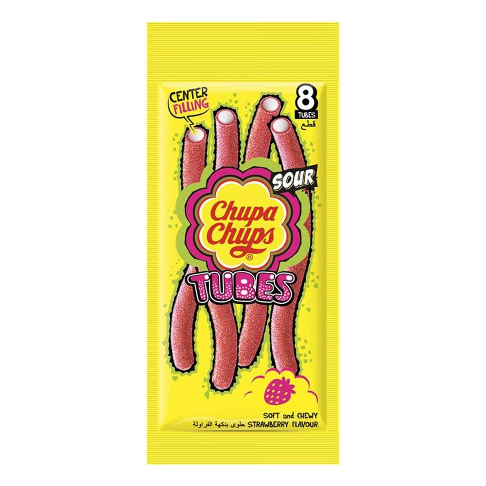اشترِ Chupa Chups Sour Tubes Strawberry Flavour Chewy Candy, 80g ...