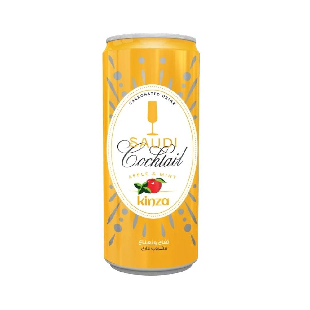 Buy Kinza Saudi Cocktail Apple & Mint Drink Can, 250ml Online in Kuwait | Talabat Kuwait