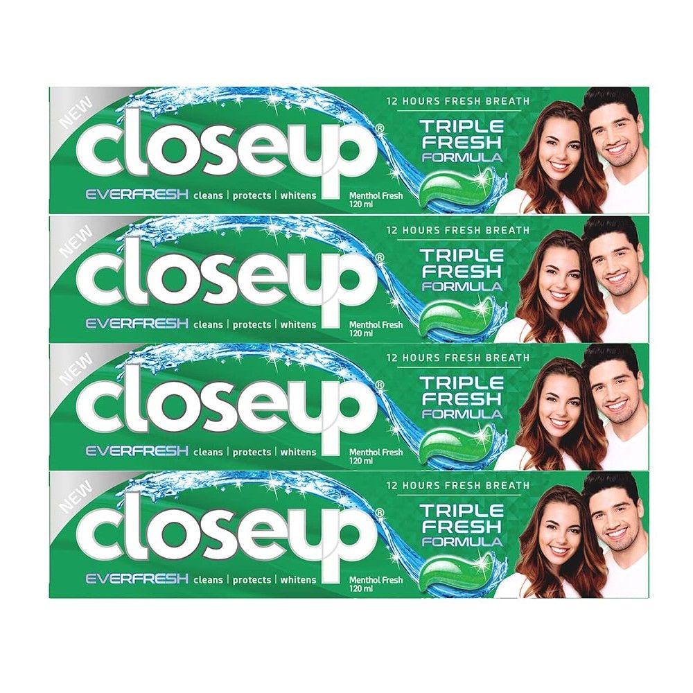 Buy CloseUp Menthol Triple Fresh Formula Toothpaste, 4x120ml Online in ...