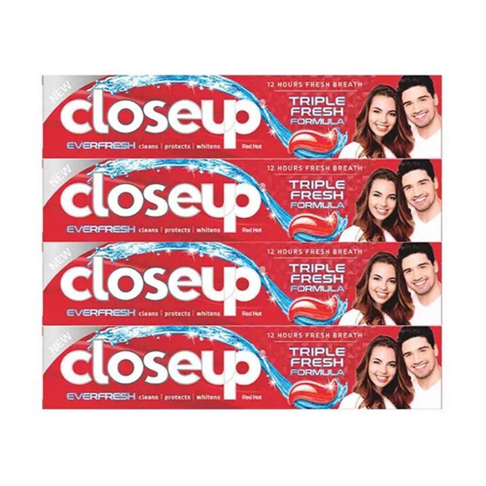 Buy CloseUp Red Hot Triple Fresh Formula Toothpaste, 4x120ml Online in ...