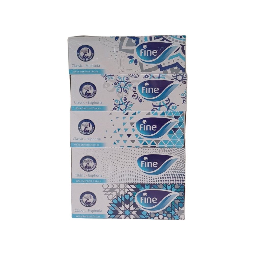Buy Fine Classic - Euphoria White Sterilized 2Ply Facial Tissues, 5x150 ...