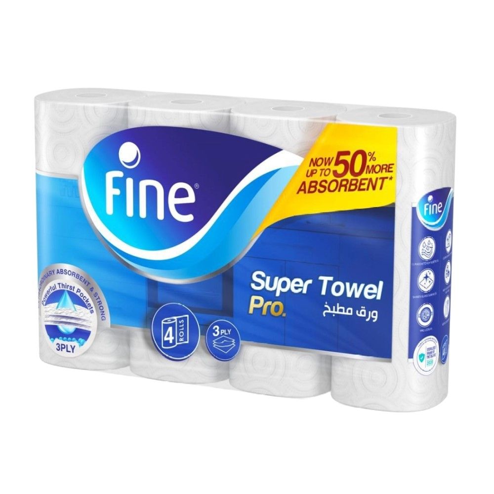 Buy Fine Pro Super 3Ply Kitchen Towel Tissues Rolls, 4x60 Sheets Online ...