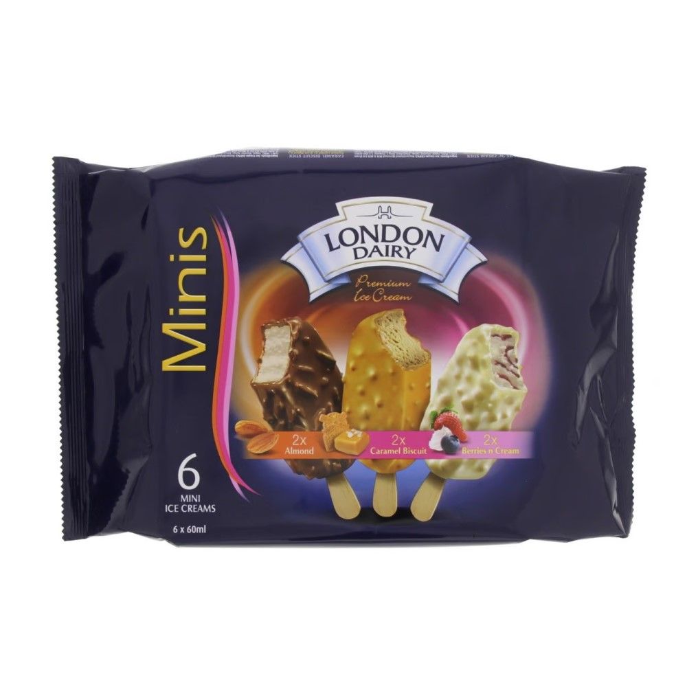 Buy London Dairy Minis Almond + Caramel Biscuits + Berries n Cream Ice ...