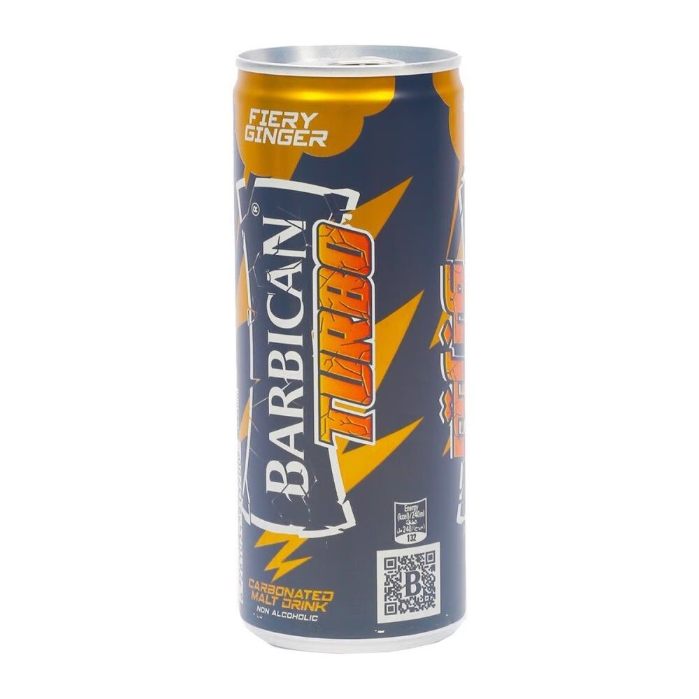 Buy Barbican Turbo Fiery Ginger Non-Alcoholic Malt Drink Can, 240ml ...