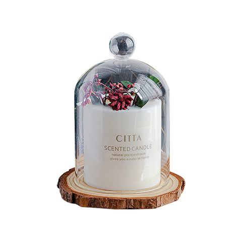 【Mass】森林系香氛蠟燭禮盒-細尤 270g (贈原木底座、玻璃罩) 台湾交货 | 食物熊猫