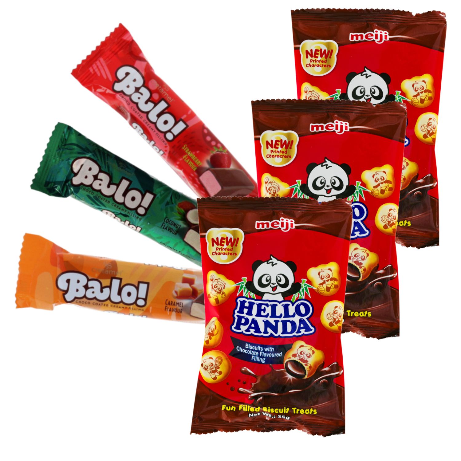 اشترِ Hello Panda Chocolate Filled Biscuit 35g x 3 + Cretamel Balo ...