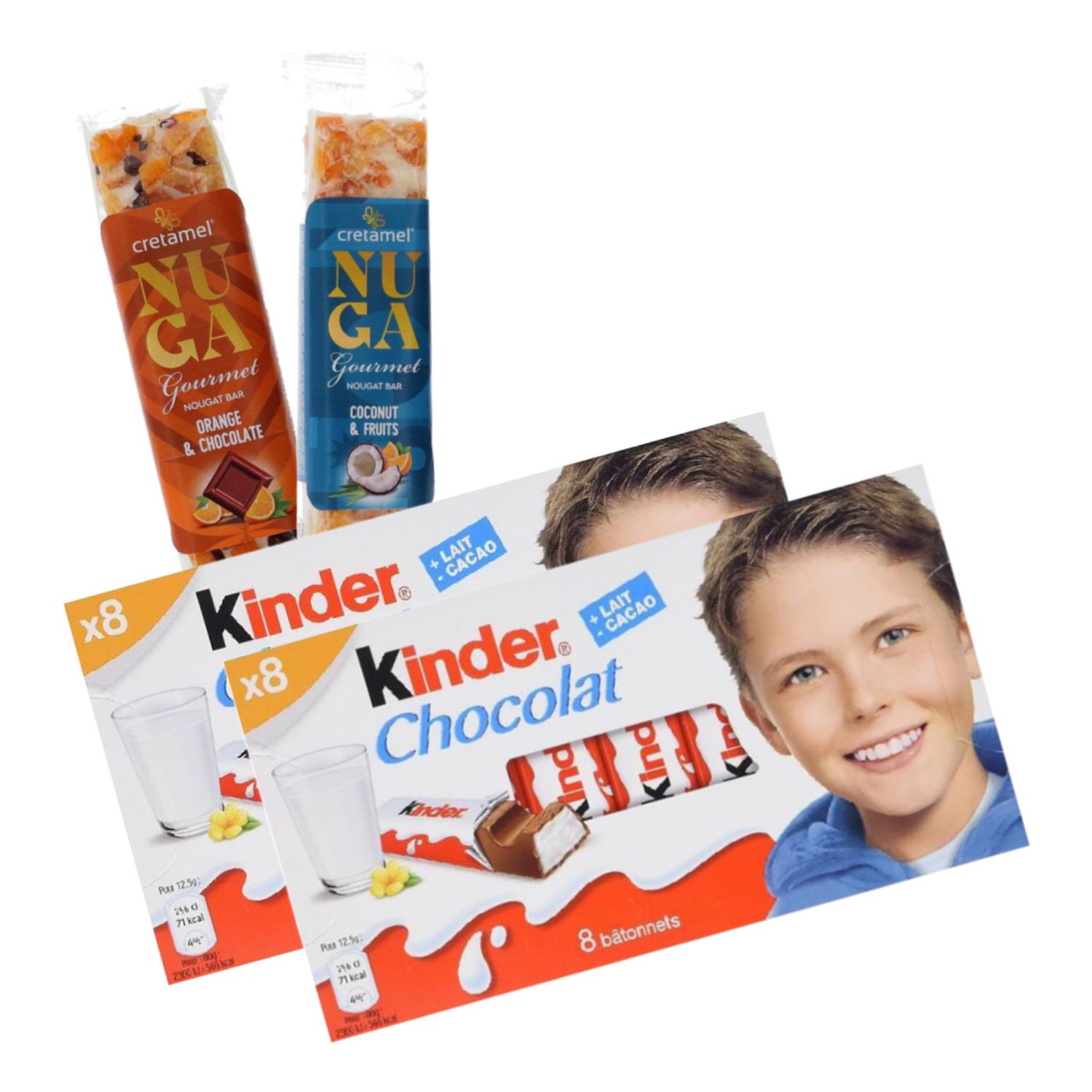 اشترِ Kinder Chocolate 100g x 2 + Cretamel Nuga Gourmet Nougat Bar ...
