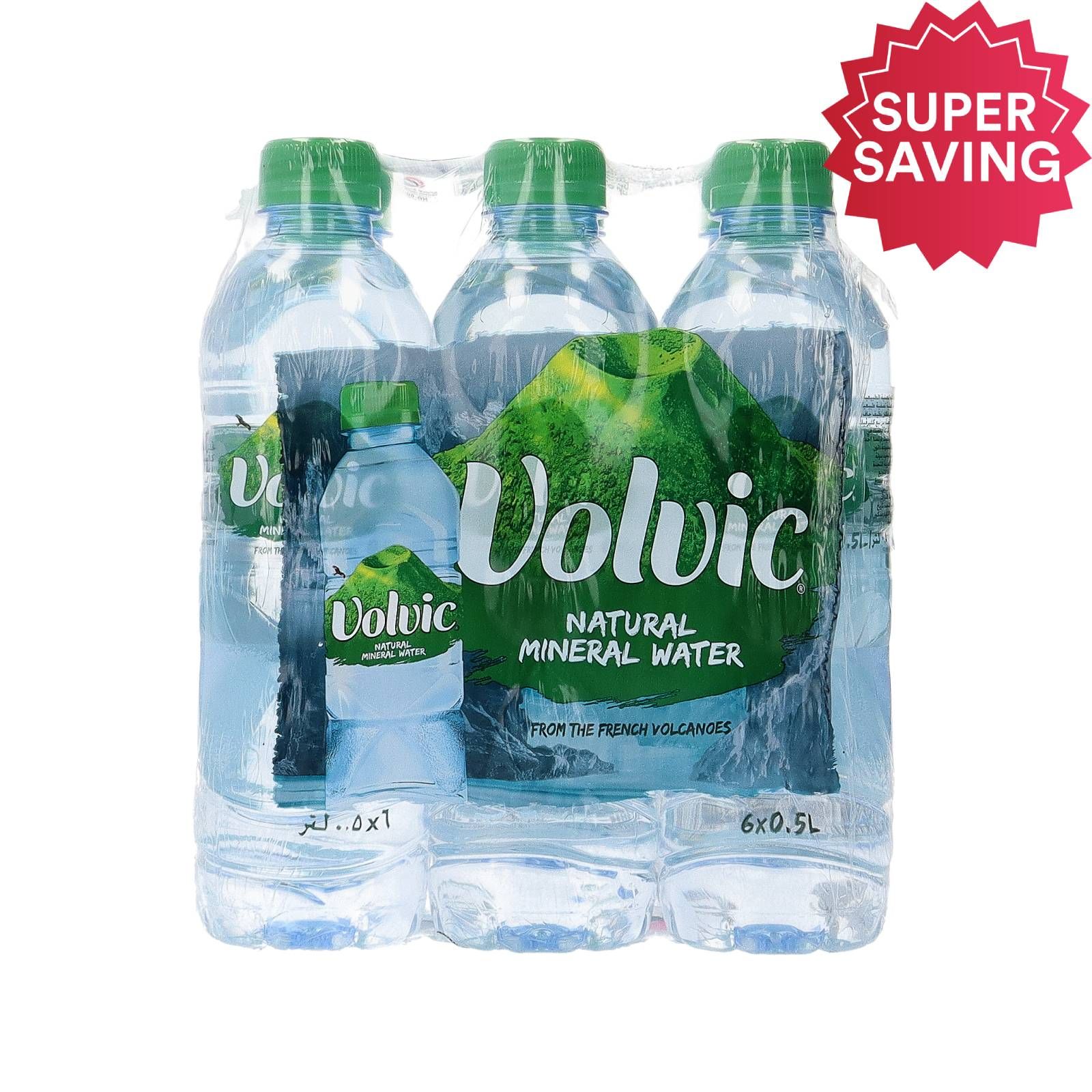 Buy Volvic Natural Mineral Water, 500ml, Pack of 6 Online in UAE | Talabat UAE