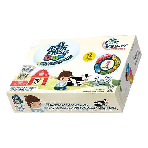 Farm Fresh Grow Formulated Milk Powder for Children 1-3 Year 10 Sachets ...