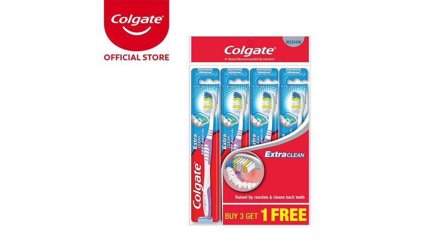 Colgate Extra Clean Toothbrush Value Pack (Medium) 4pcs delivery near ...