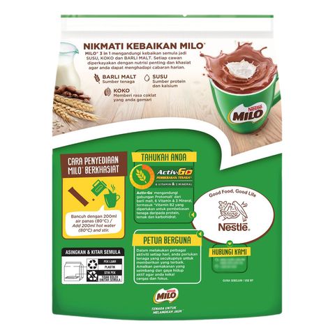 Milo 3 in 1 Activ Go Mixes 30 Pieces x 33g delivery near you ...
