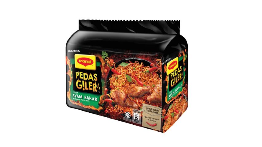 Maggi Hot Heads (Pedas Giler) Packet Noodles - Roast Chicken 5pcs x 76g ...