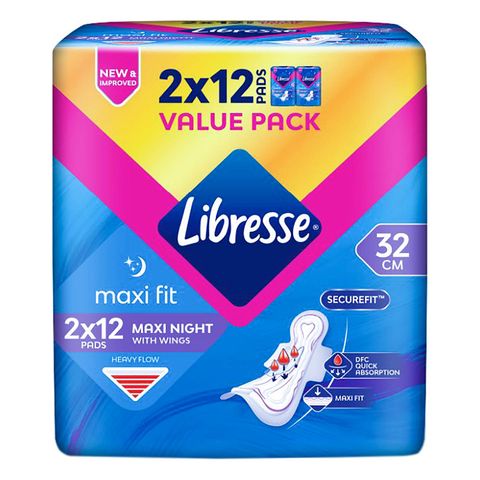 Libresse Maxi Night Wings (32cm) 12 x 2 Packets delivery near you ...