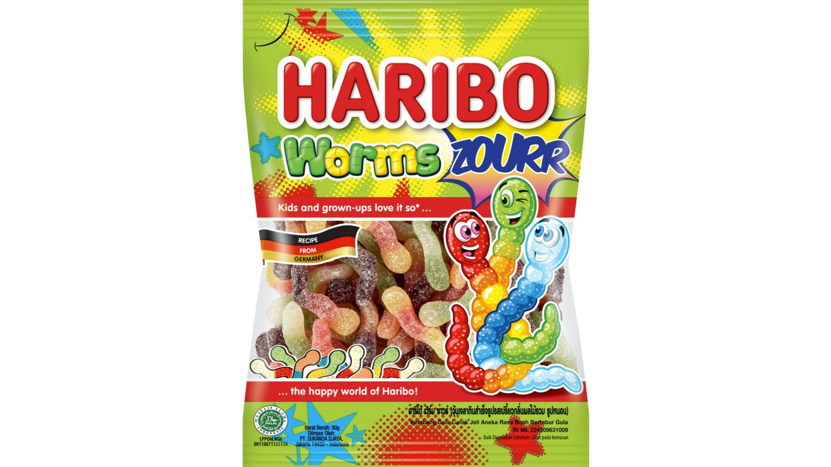 Haribo Worms Zourr Gummies 80g delivery near you | foodpanda Malaysia