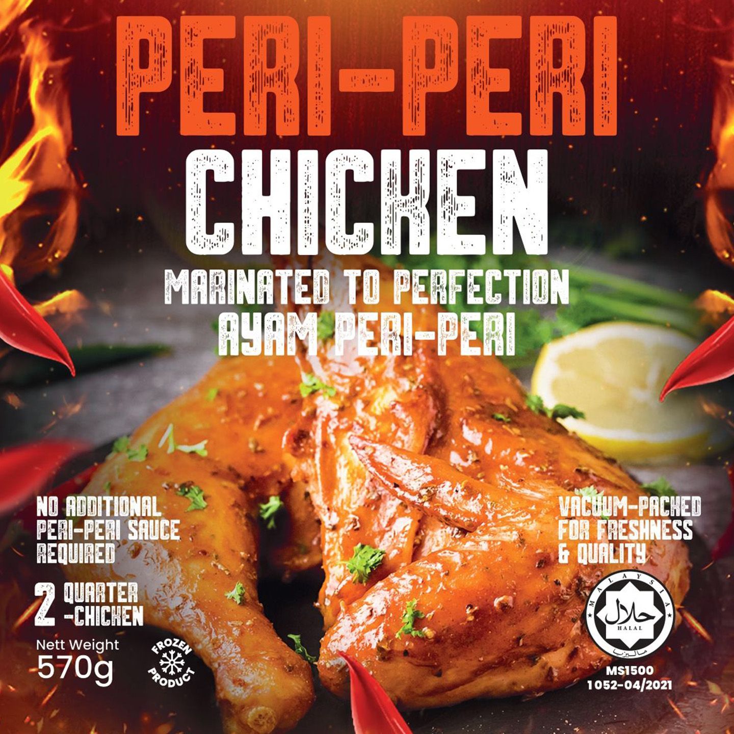 Zinga Peri-Peri Marinated Frozen Chicken Flaming Fire Hot (2-quarter) 570g delivery near you ...