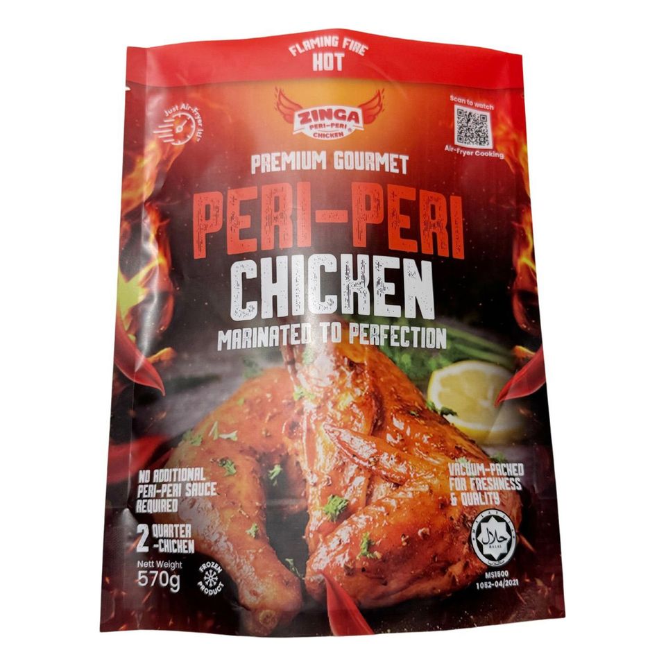 Zinga Peri-Peri Marinated Frozen Chicken Flaming Fire Hot (2-quarter) 570g delivery near you ...