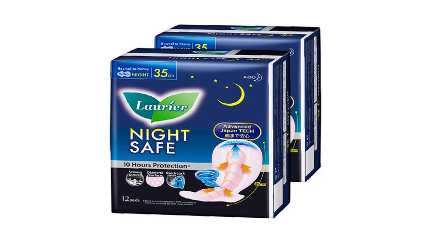 Laurier Night Safe Wing (35cm) 2 x 12 Pieces delivery near you ...