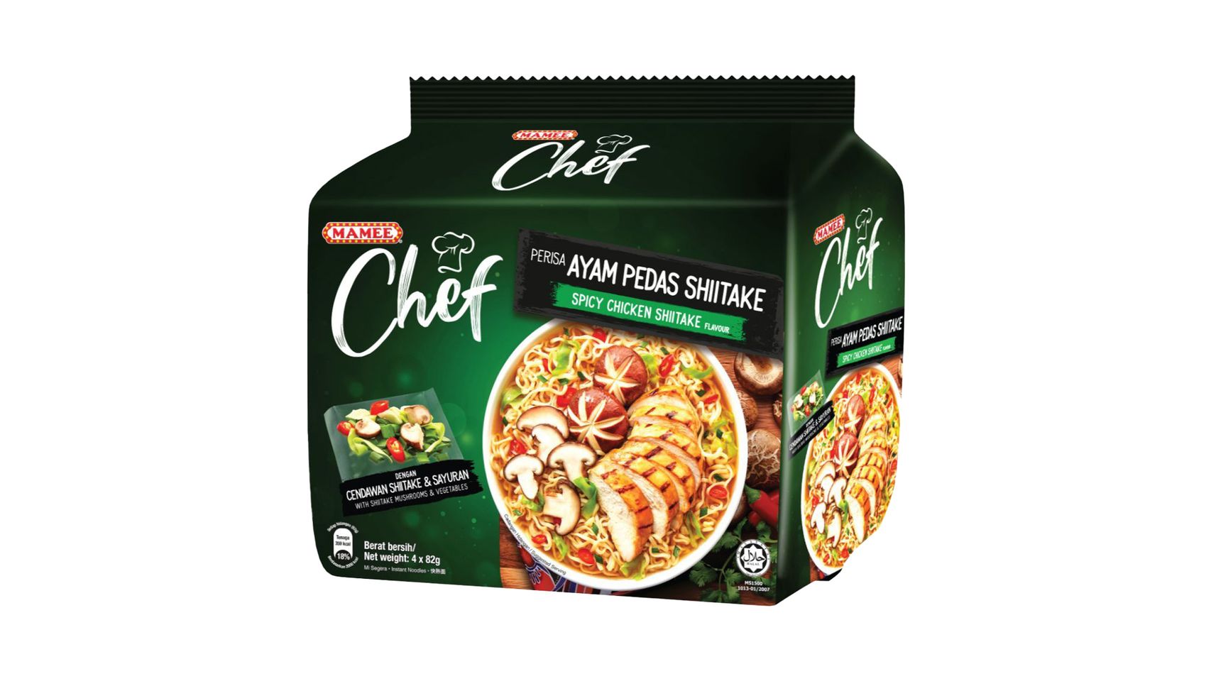 Mamee Chef Spicy Chicken Shiitake Instant Noodle 4pcs x 82g delivery near you | foodpanda Malaysia