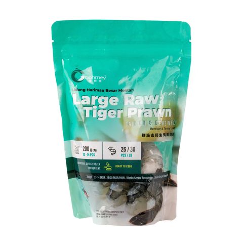 GST Frozen Gohmey Raw Tiger Prawn Meat (26 Inches - 30 Inches) 1 Pack ...