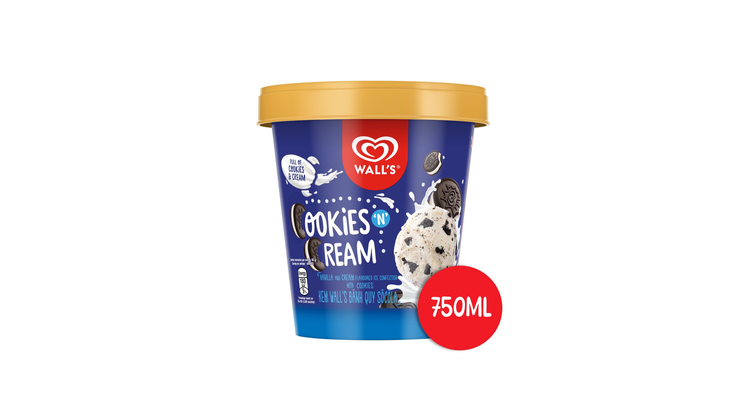 Wall's Selections Tub Cookies and Cream 750ml delivery near you ...