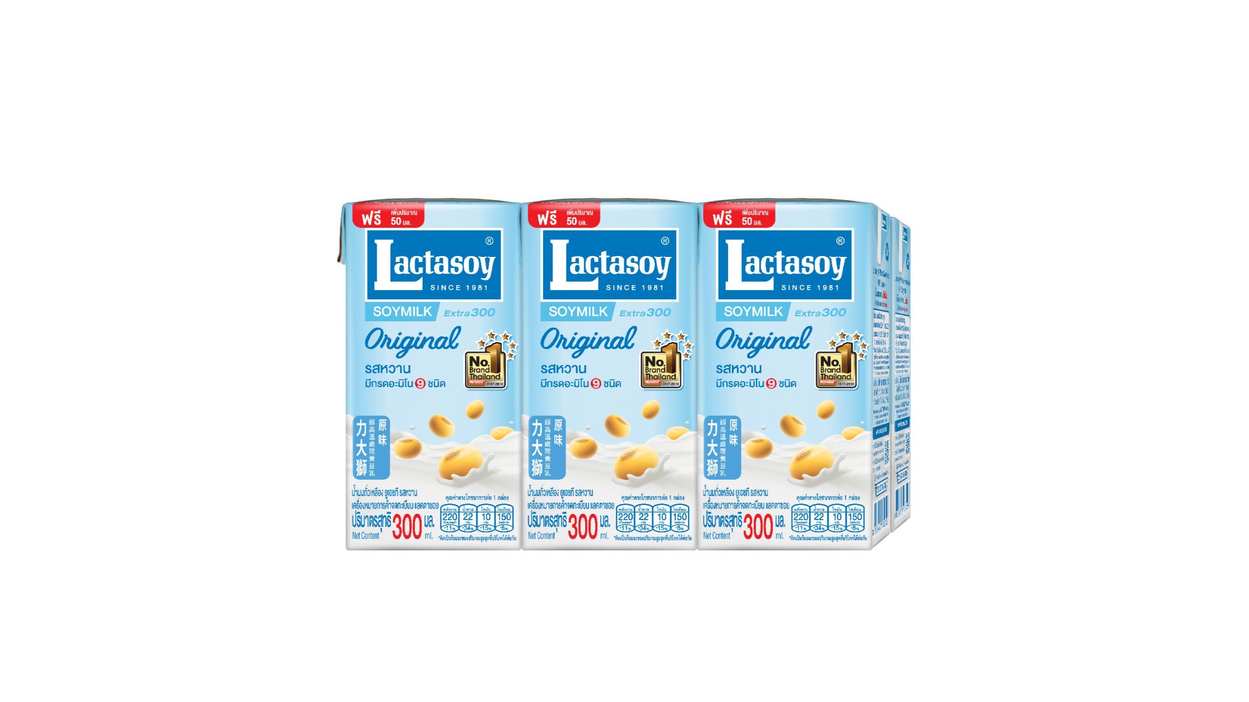 Lactasoy UHT Soy Milk Classic Sweet Flavour 300ml Pack 6 delivery with ...