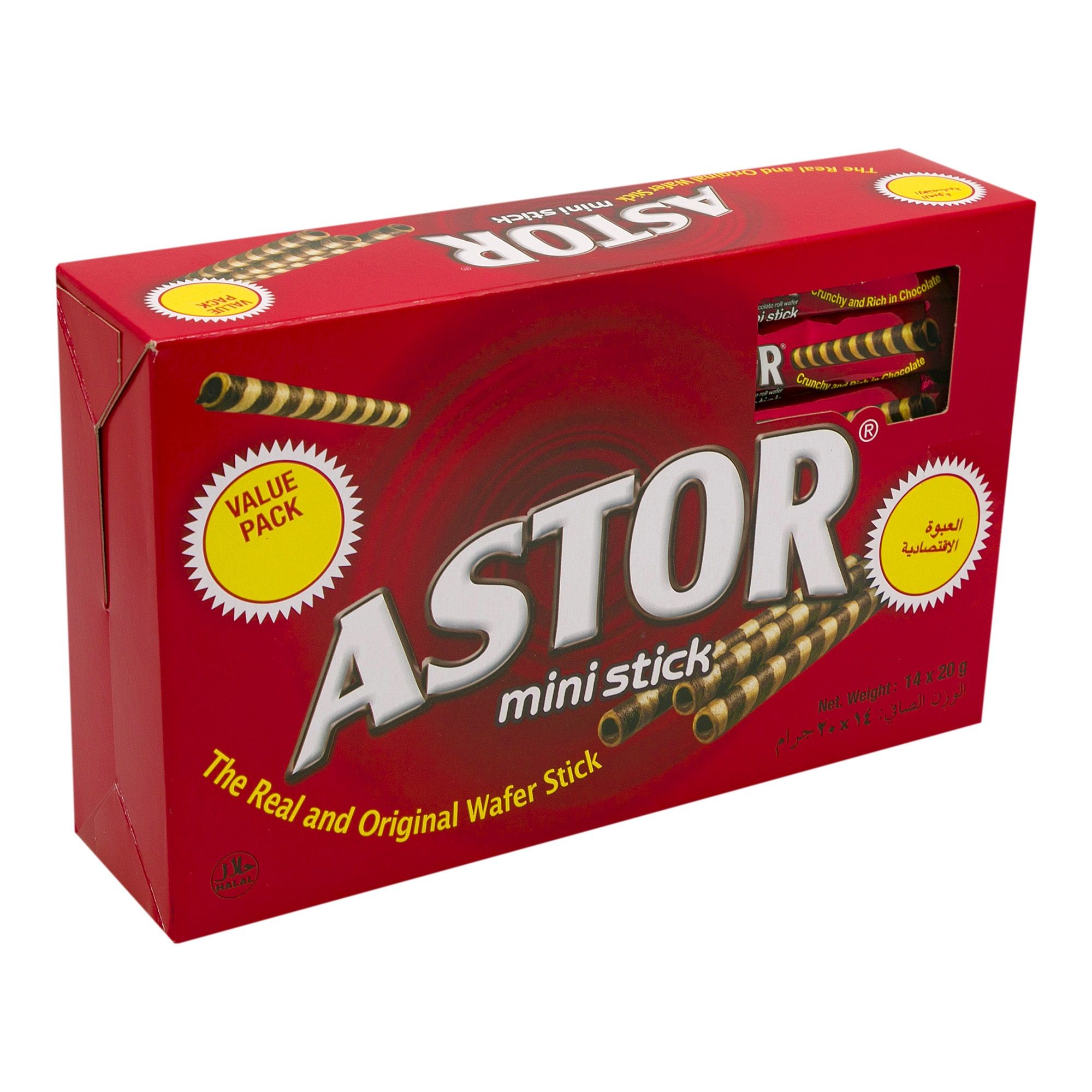 Buy Mini Astor Chocolate Wafer Roll Value Pack 20 g x 14 pcs Online in ...