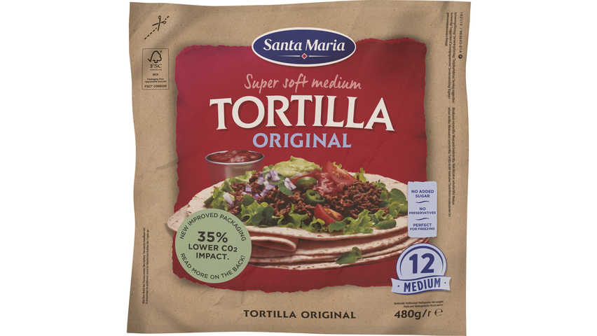Santa Maria Tortilla Original Medium 480g - Köp online - foodora.se