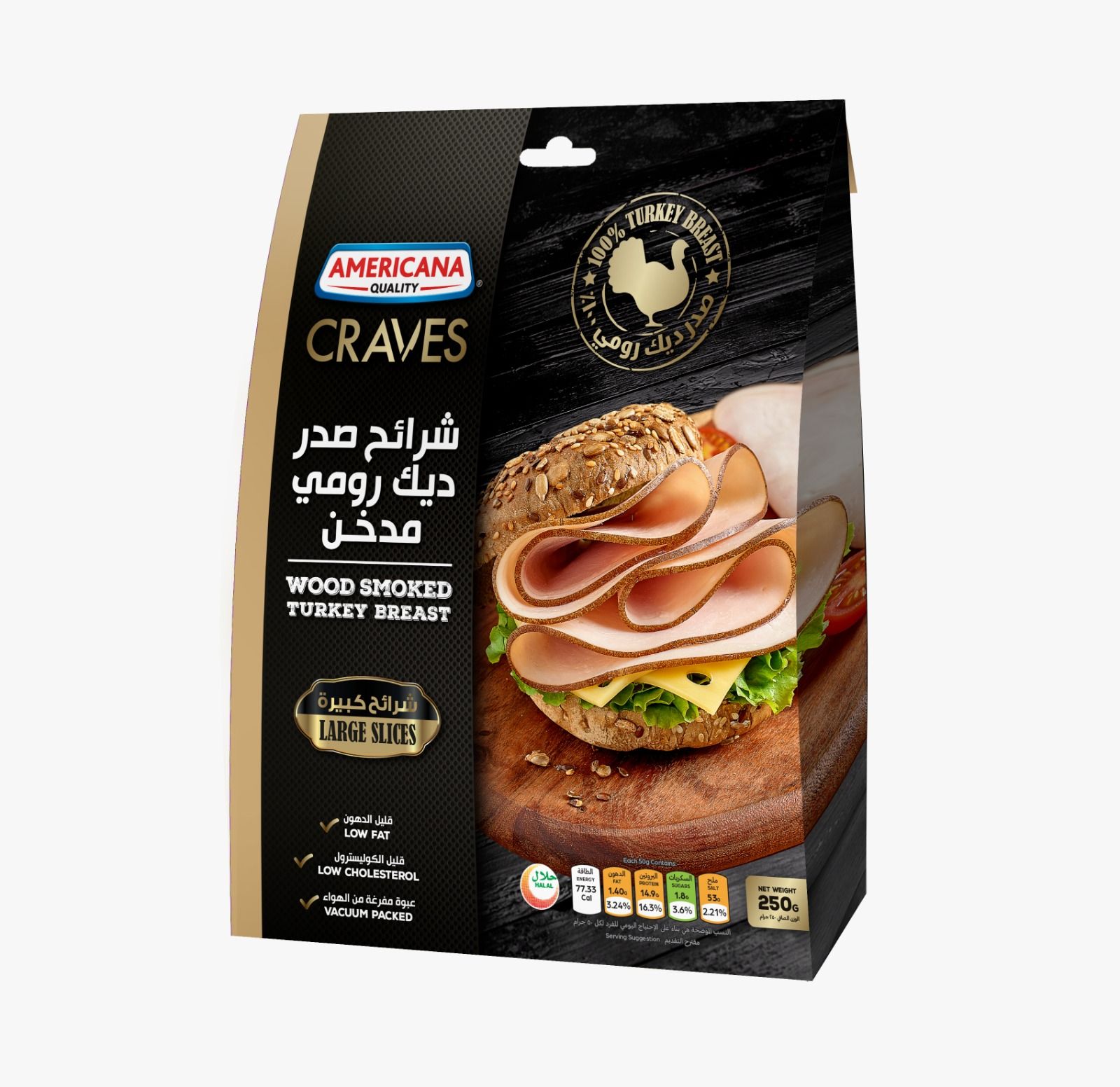 Buy Americana Craves Smoked Turkey Slices Large 250g Online in Kuwait ...