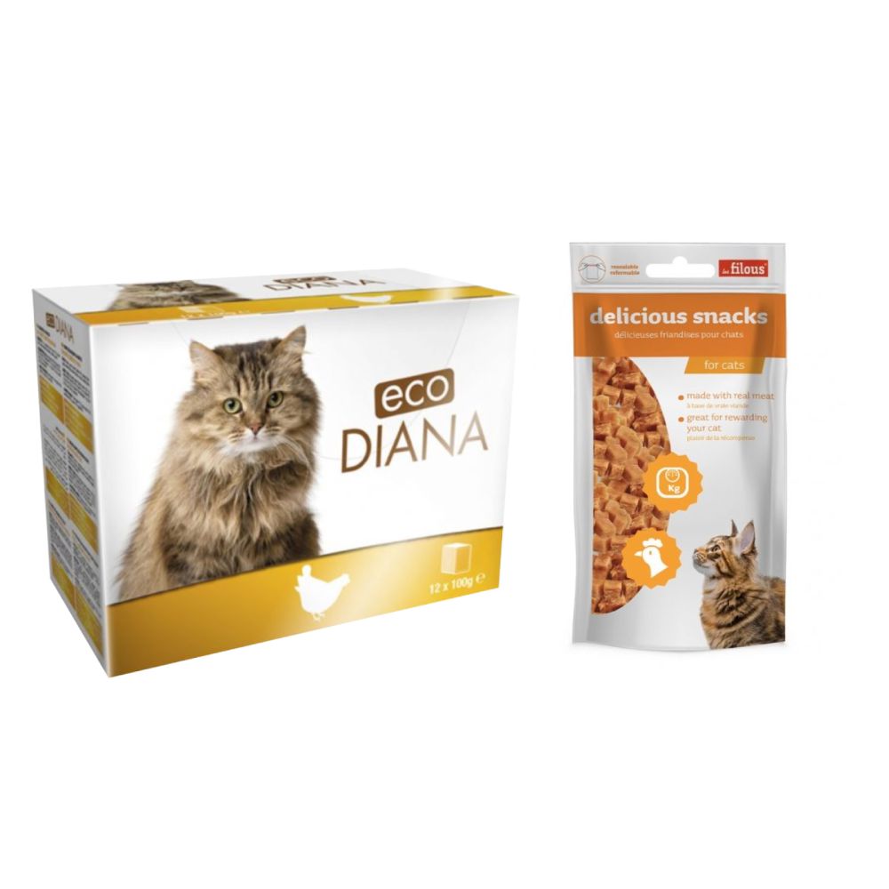 Buy Eco Diana Complete Cat Food Chunks with Chicken in Gravy 100 g x 12 ...