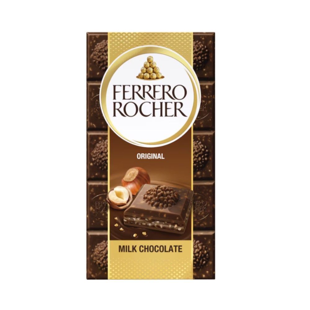 Buy Ferrero Rocher Hazelnut Milk Chocolate Tablet, 90g Online in ...