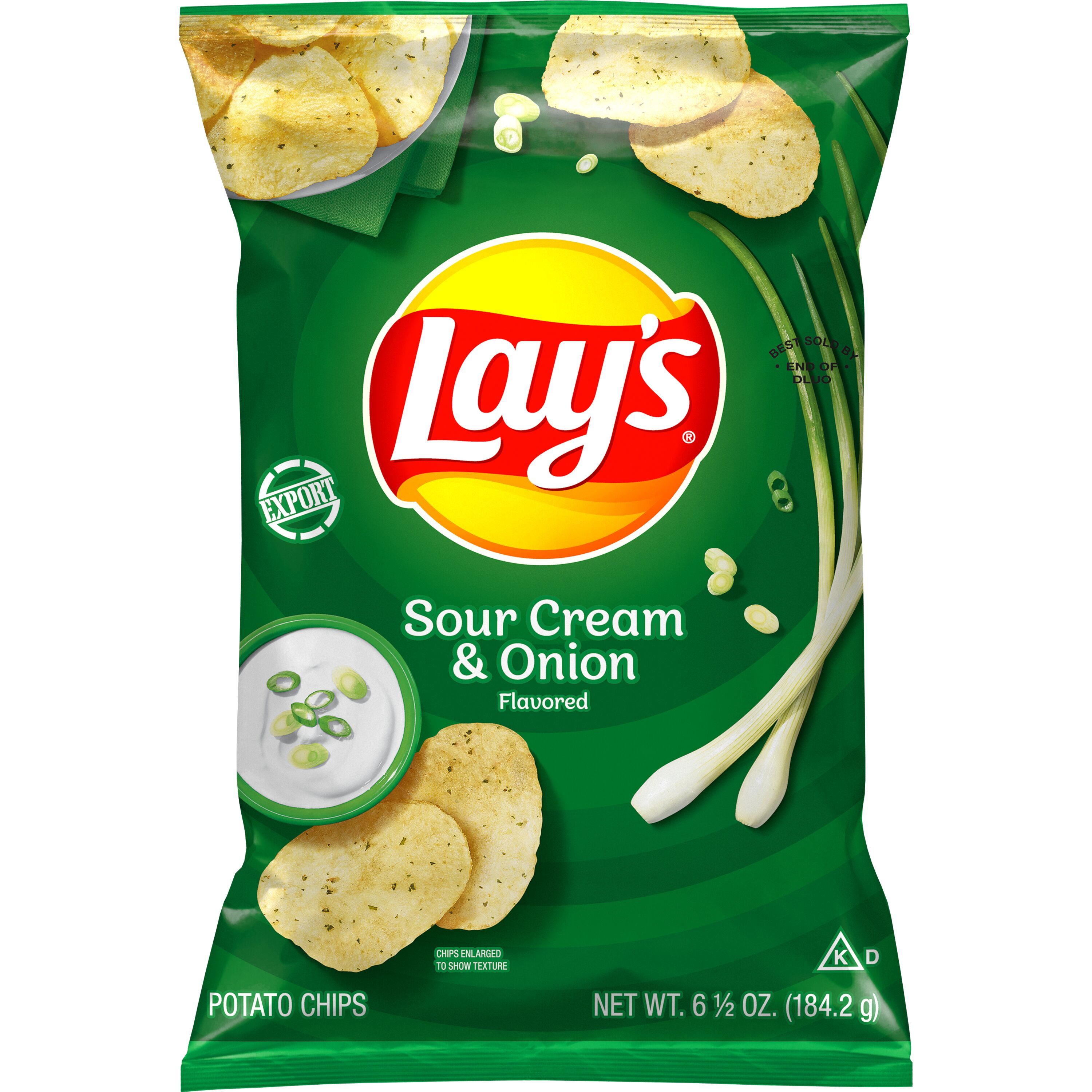 Buy Lay's Sour Cream & Onion Potato Chips, 184.2g Online in UAE | Talabat UAE