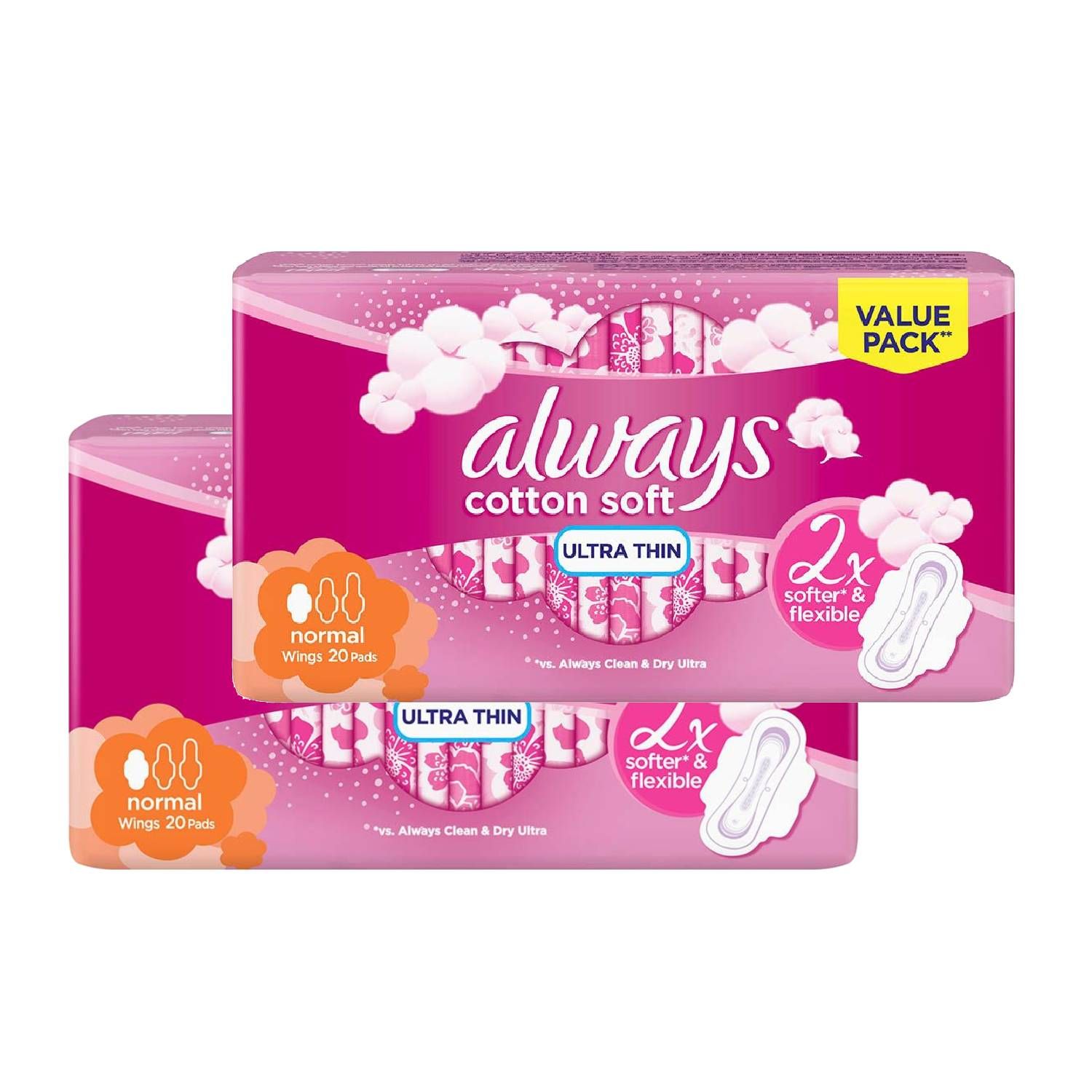 Buy Always Ultra Thin Cottony Soft Pads Value Pack, 20 Pieces Online in ...