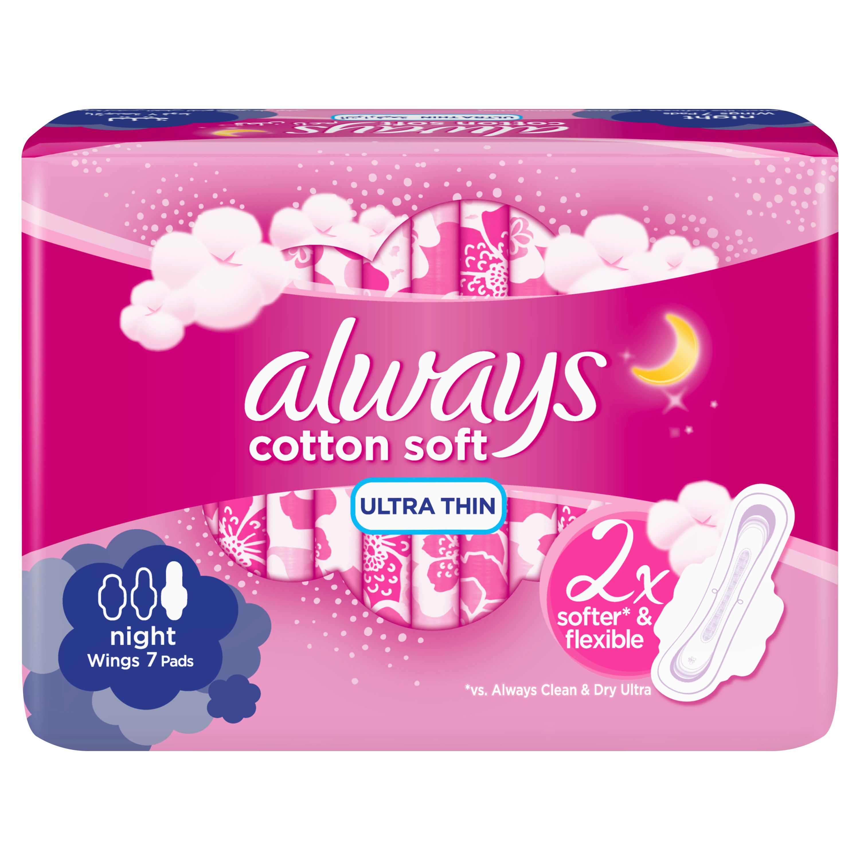 Buy Always Cotton Soft Ultra Thin Extra Long Sanitary Pads7 Pieces ...