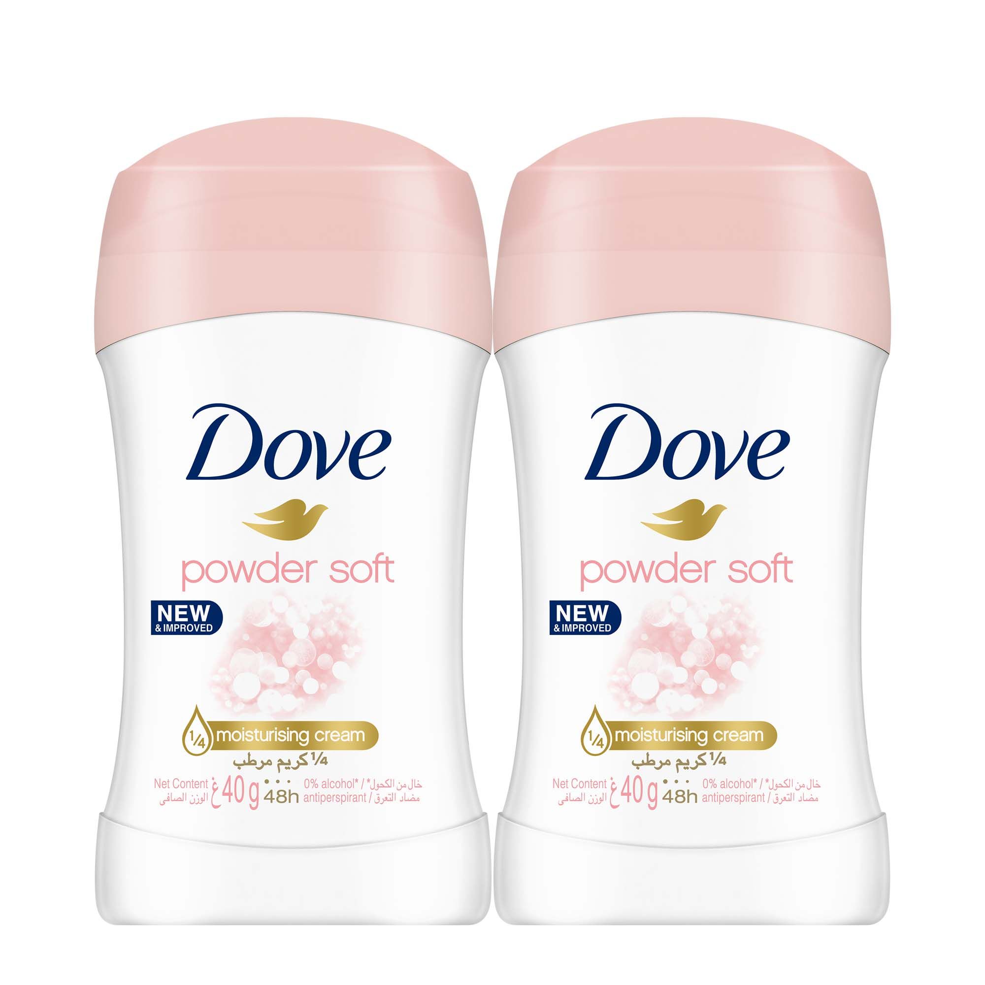 اشترِ Dove Powder Soft Antiperspirant Stick 40 g x 2 pcs أونلاين في UAE ...