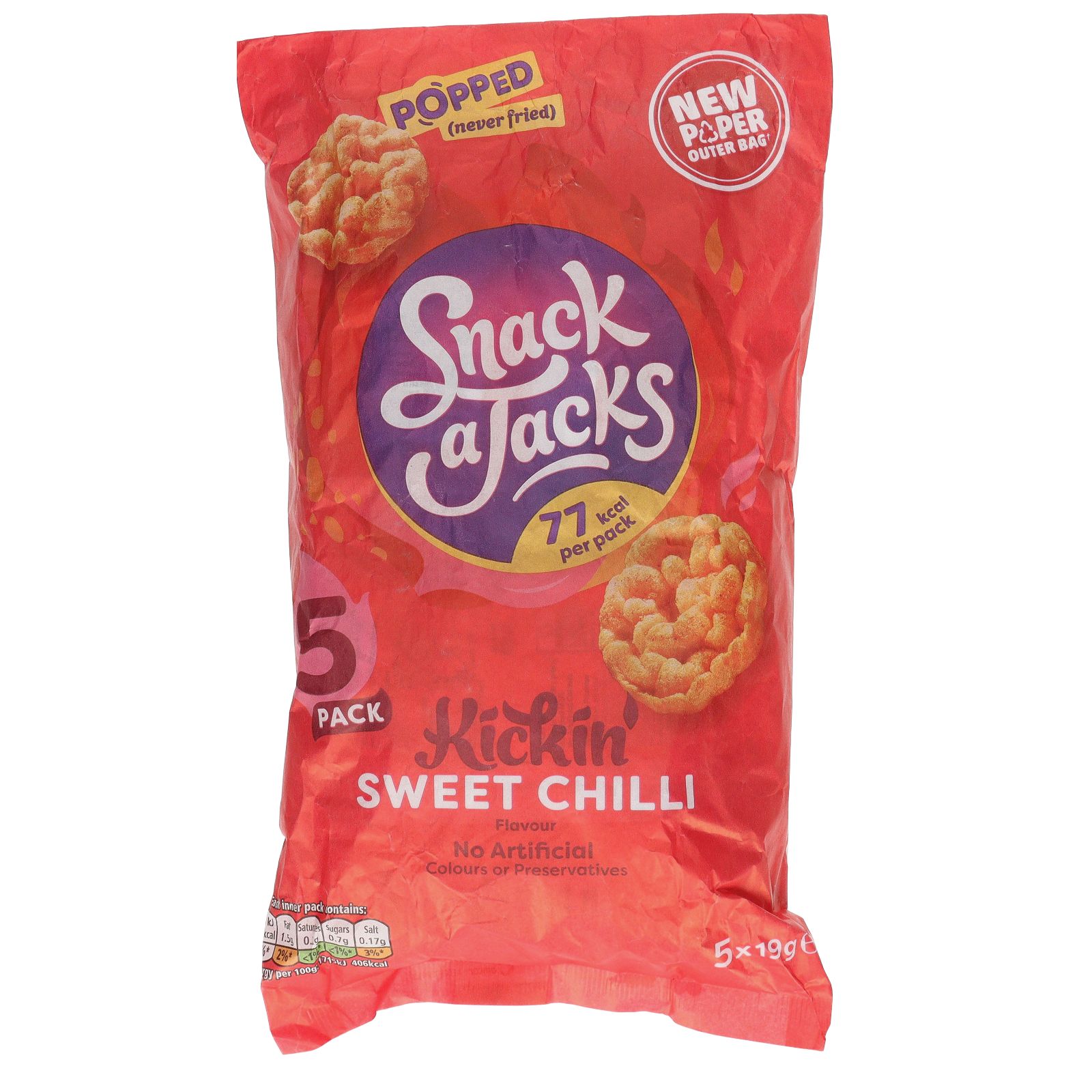Buy Snack A Jack Crispy Sweet Chilli, 5x19g Online in UAE | Talabat UAE