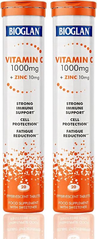 Buy Bioglan Vitamin C + Zinc Effervescent Tablets Value Pack, 2x20 ...