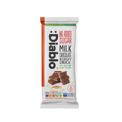 اشترِ Diablo Stevia Milk Chocolate Bar with Crispy Rice, 75g أونلاين في ...
