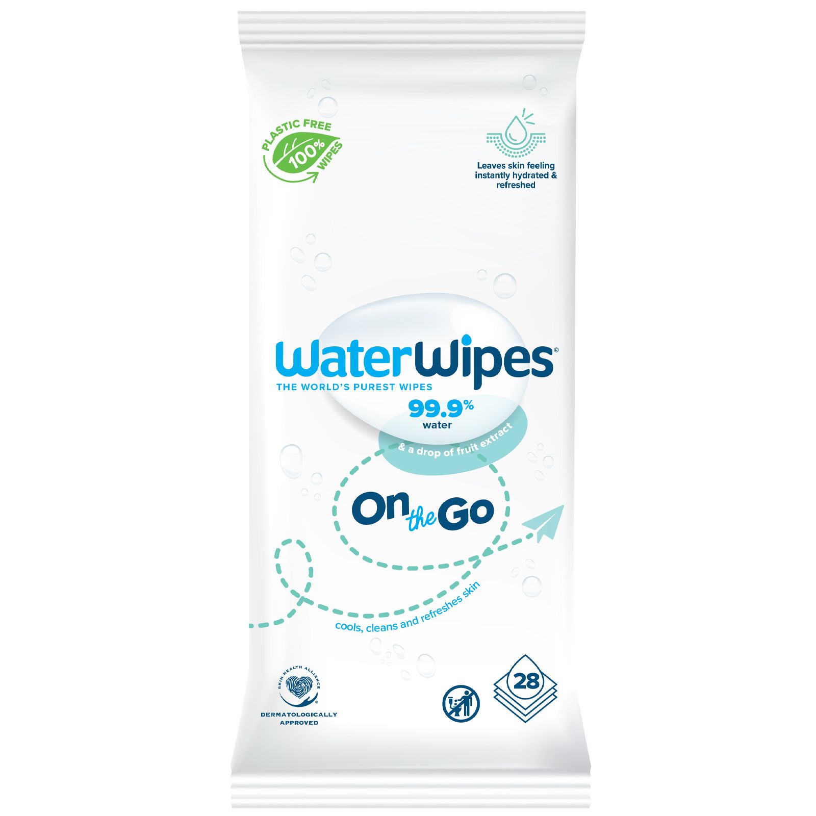 Buy WaterWipes Plastic Free On The Go Wipes, 28 Sheets Online in UAE ...