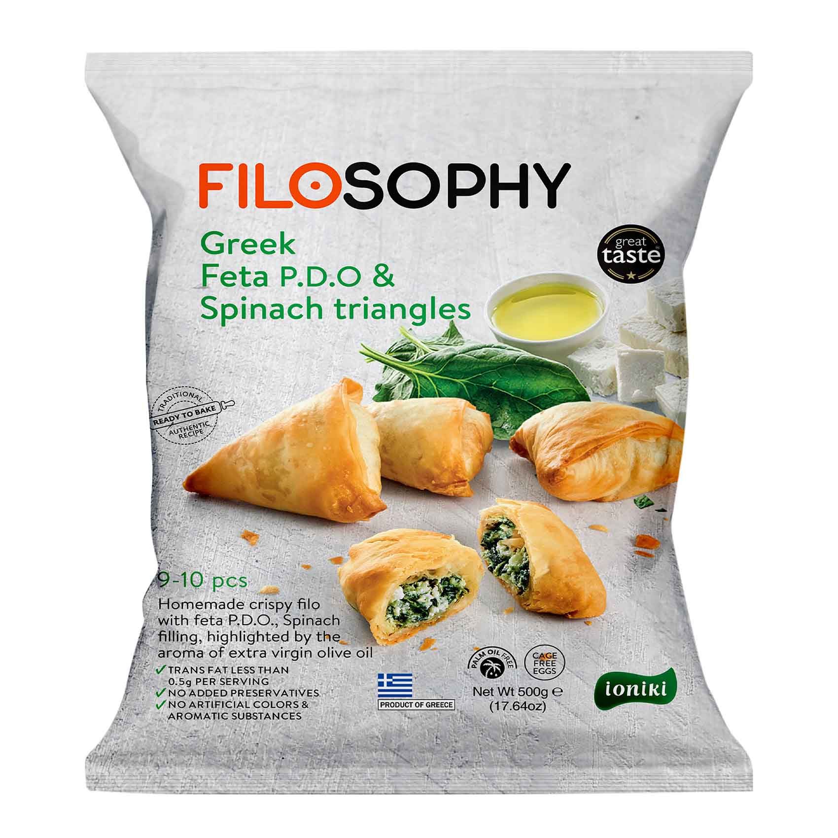 Buy Filosophy Greek Feta PDO & Spinach Triangles 500g Online in UAE ...