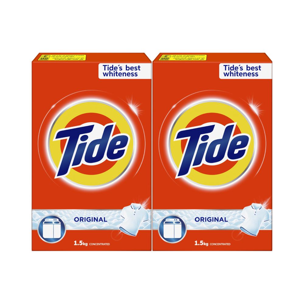 Buy Tide Laundry Powder Detergent Original Scent 1.5 kg x 2 pcs Online in UAE | Talabat UAE