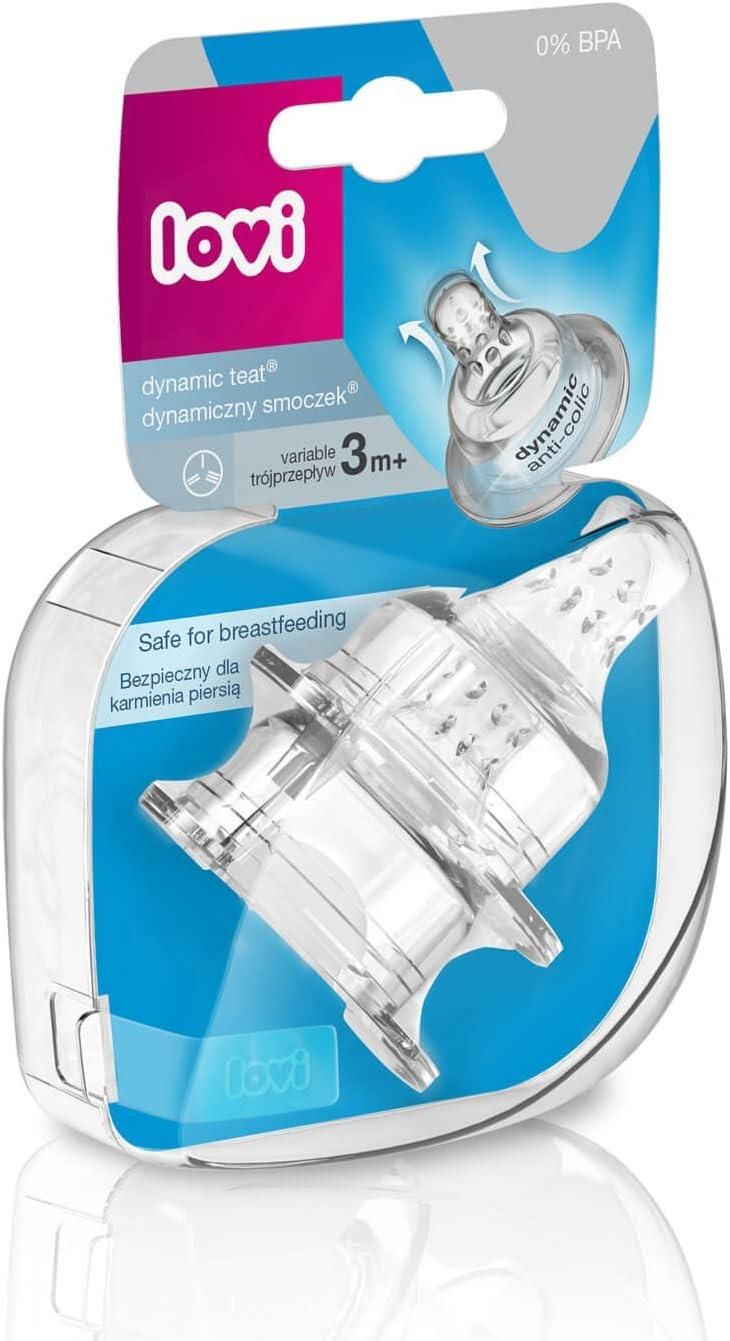 Buy Lovi Dynamic Teat - Tri Flow, 3 Months+, 2 Pieces Online in UAE | Talabat UAE
