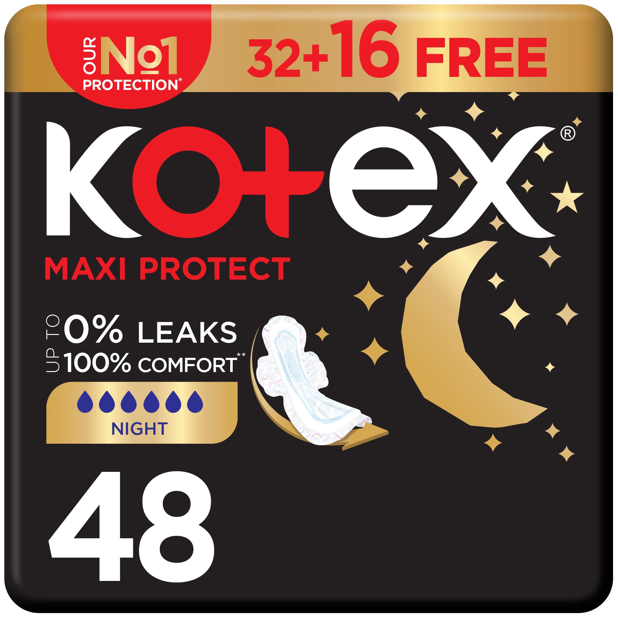 Buy Kotex Maxi Protect Thick Pads, Overnight Protection Sanitary Pads ...