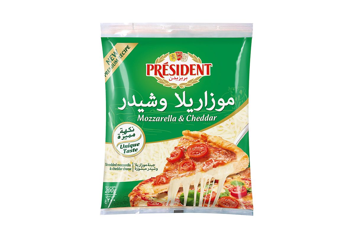 Buy President Shredded Mozzarella & Cheddar Cheese 200 g Online in UAE ...