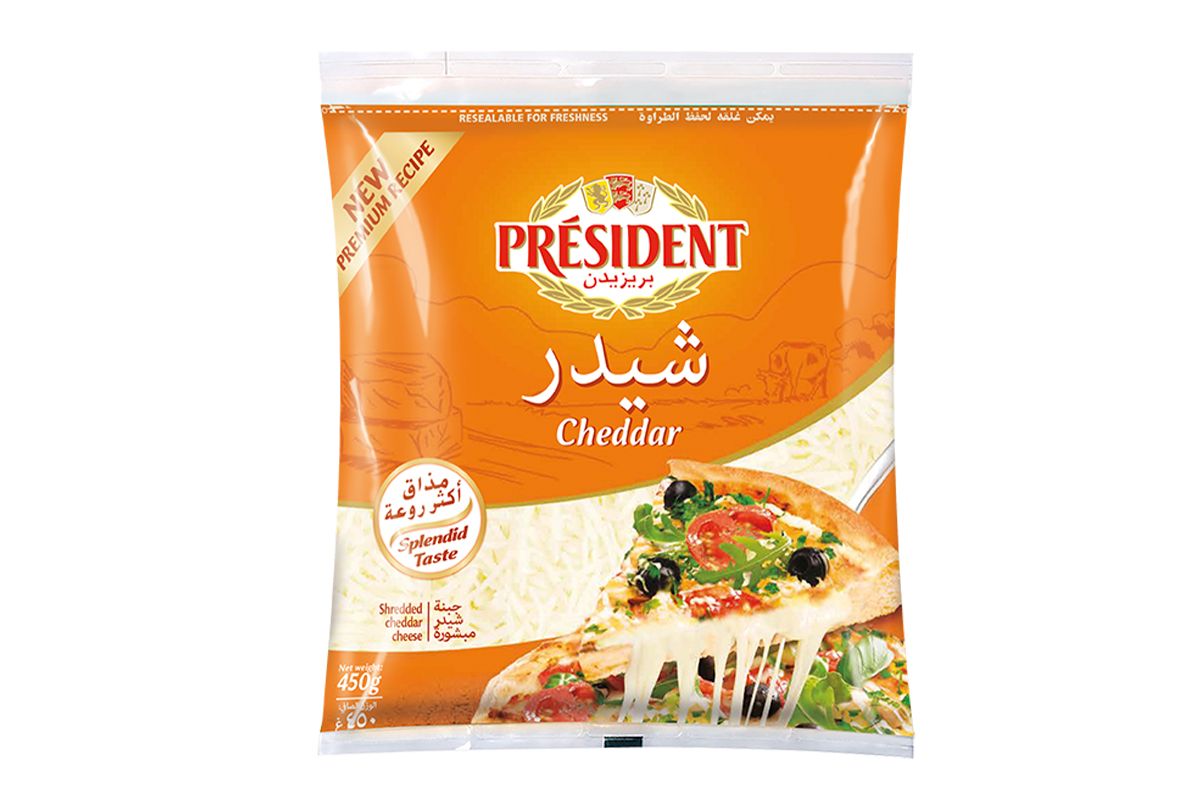 Buy President Shredded Cheddar Cheese 450 g Online in UAE | Talabat UAE