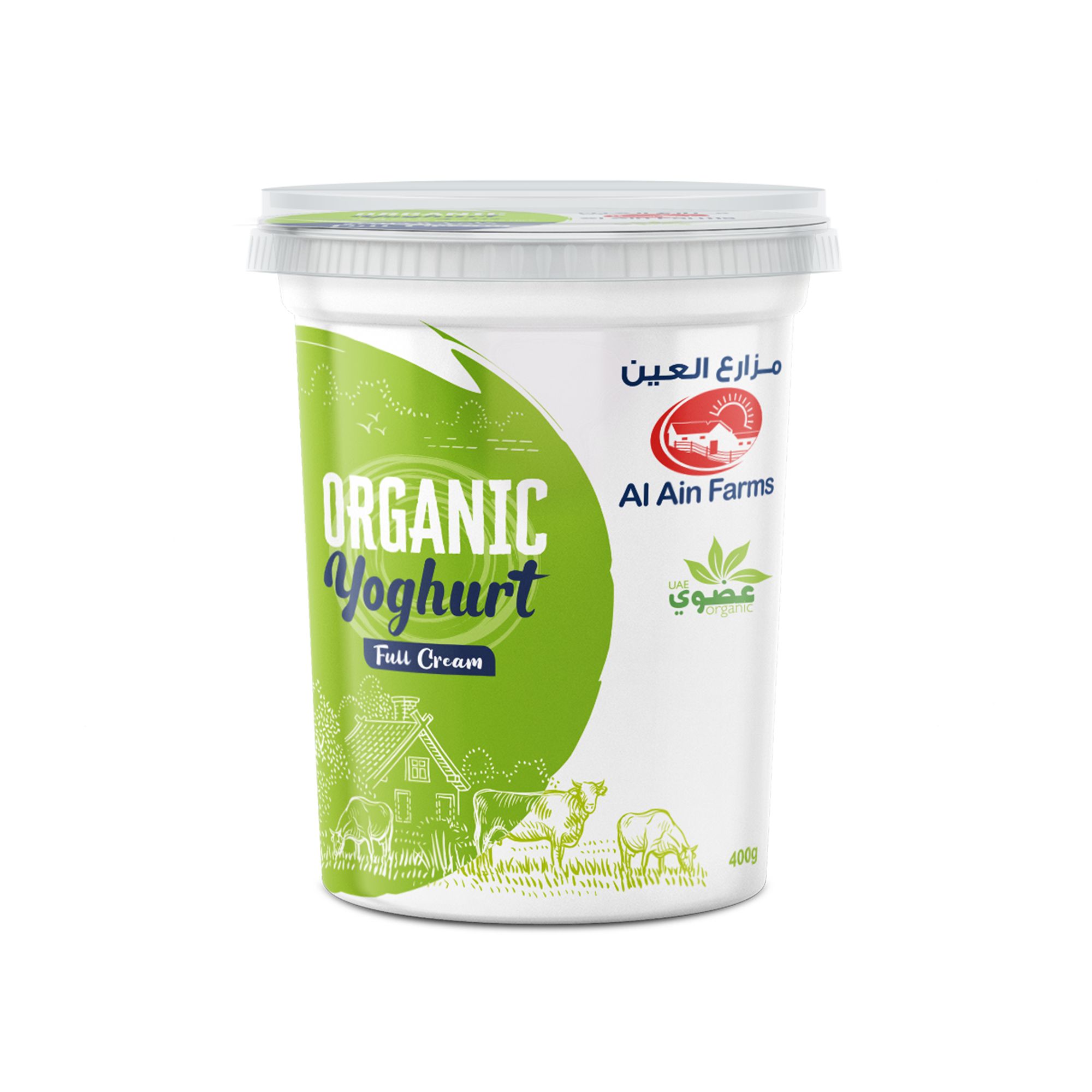 Buy Al Ain Farms Fresh Organic Full Cream Yoghurt, 400g Online in UAE ...