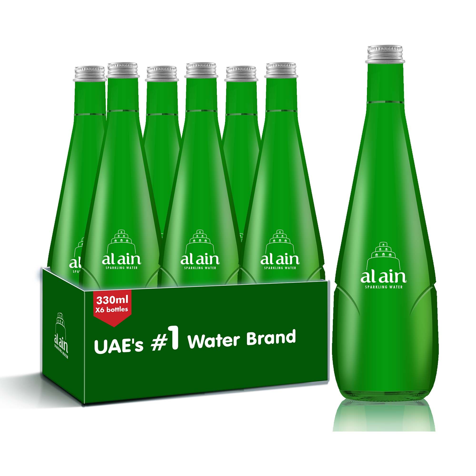 Buy Al Ain Glass Bottle Sparkling Water 330 ml x 6 Online in UAE | Talabat UAE