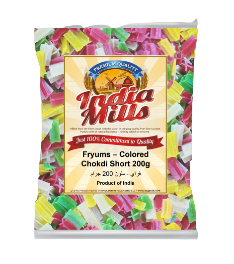 Buy India Mills Fryums Colored Chokdi Short 200 g Online in UAE ...